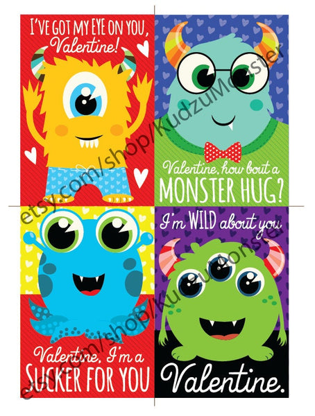 Monster Alien Valentines Set of 4 – Kudzu Monster