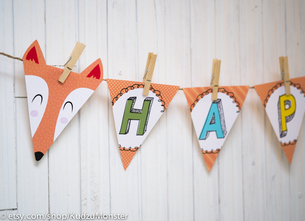 Printable Fox Party Decor Deluxe Kit – Kudzu Monster