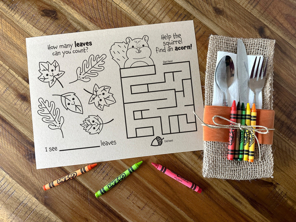 Printable Thanksgiving Placemat Coloring Sheets Activity – Kudzu Monster