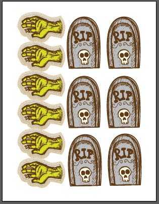 Zombie Graveyard Cupcake Wrappers and Toppers – Kudzu Monster